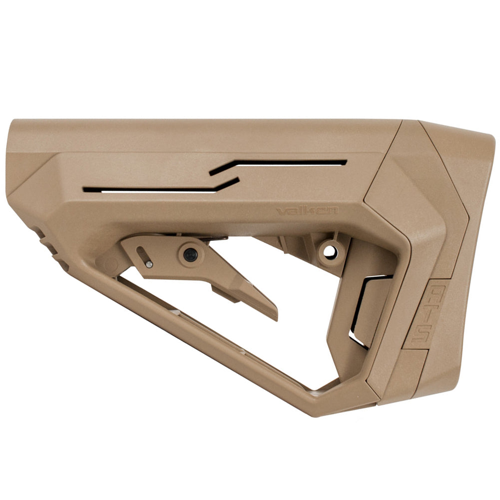 Valken Tactical V-TAC ATS Polymer M4 Airsoft Gun Stock by MERENS - Tan ...