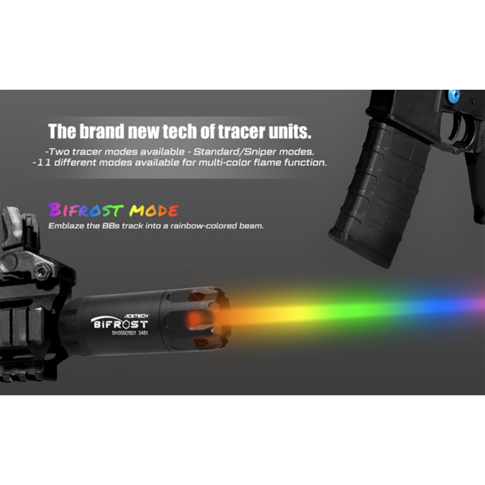 AceTech BIFROST Compact Airsoft Tracer Unit w/ Multi-Color Flame Effect ...
