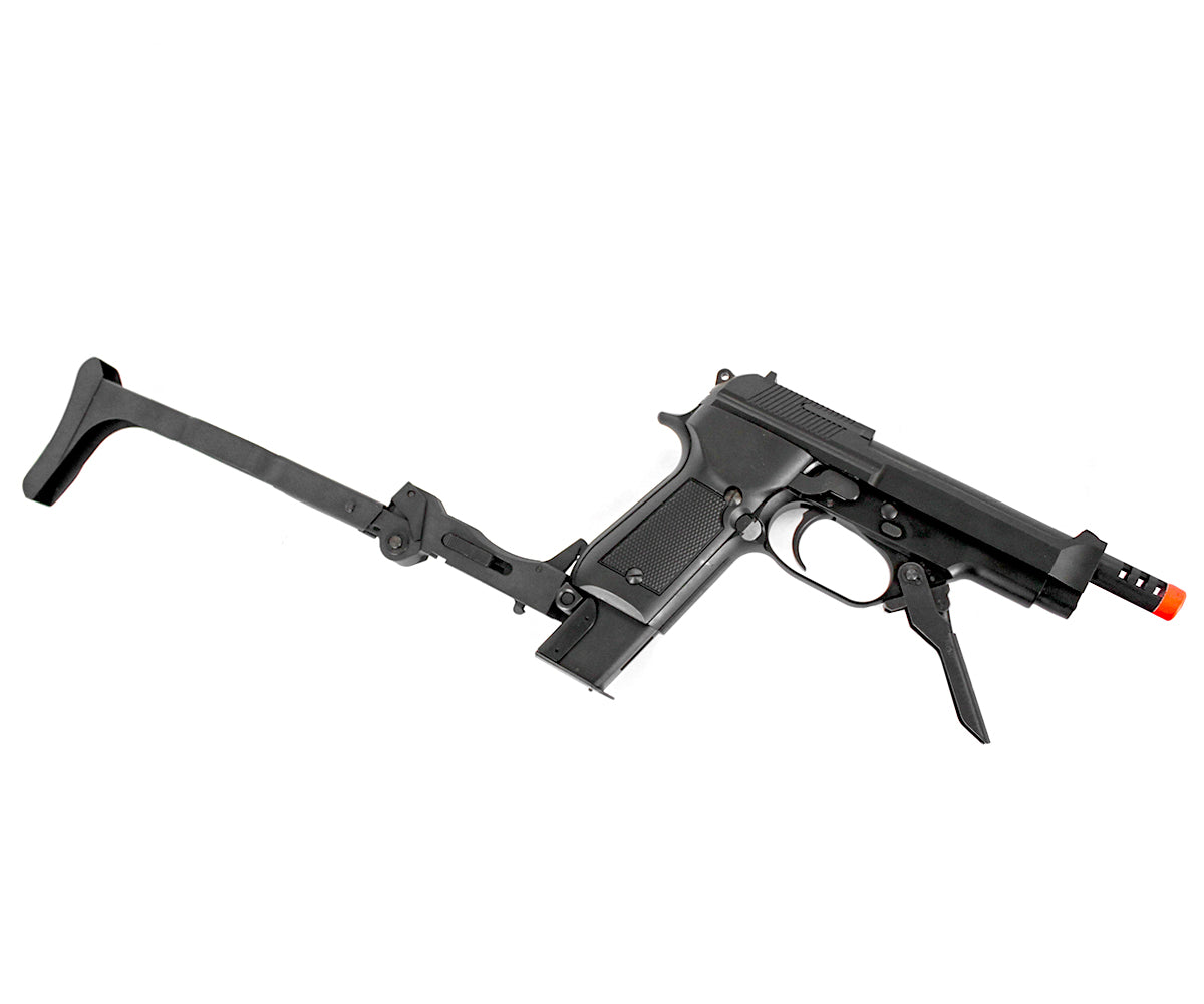 ANM CUSTOMS KWA Full Metal M93R II GBB Airsoft Pistol w/ Folding Stock ...