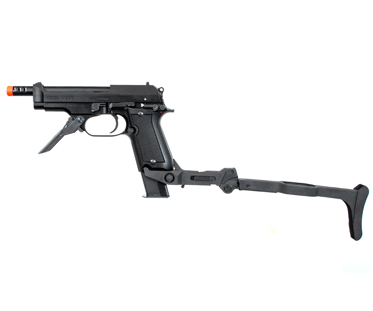 ANM CUSTOMS KWA Full Metal M93R II GBB Airsoft Pistol w/ Folding Stock ...