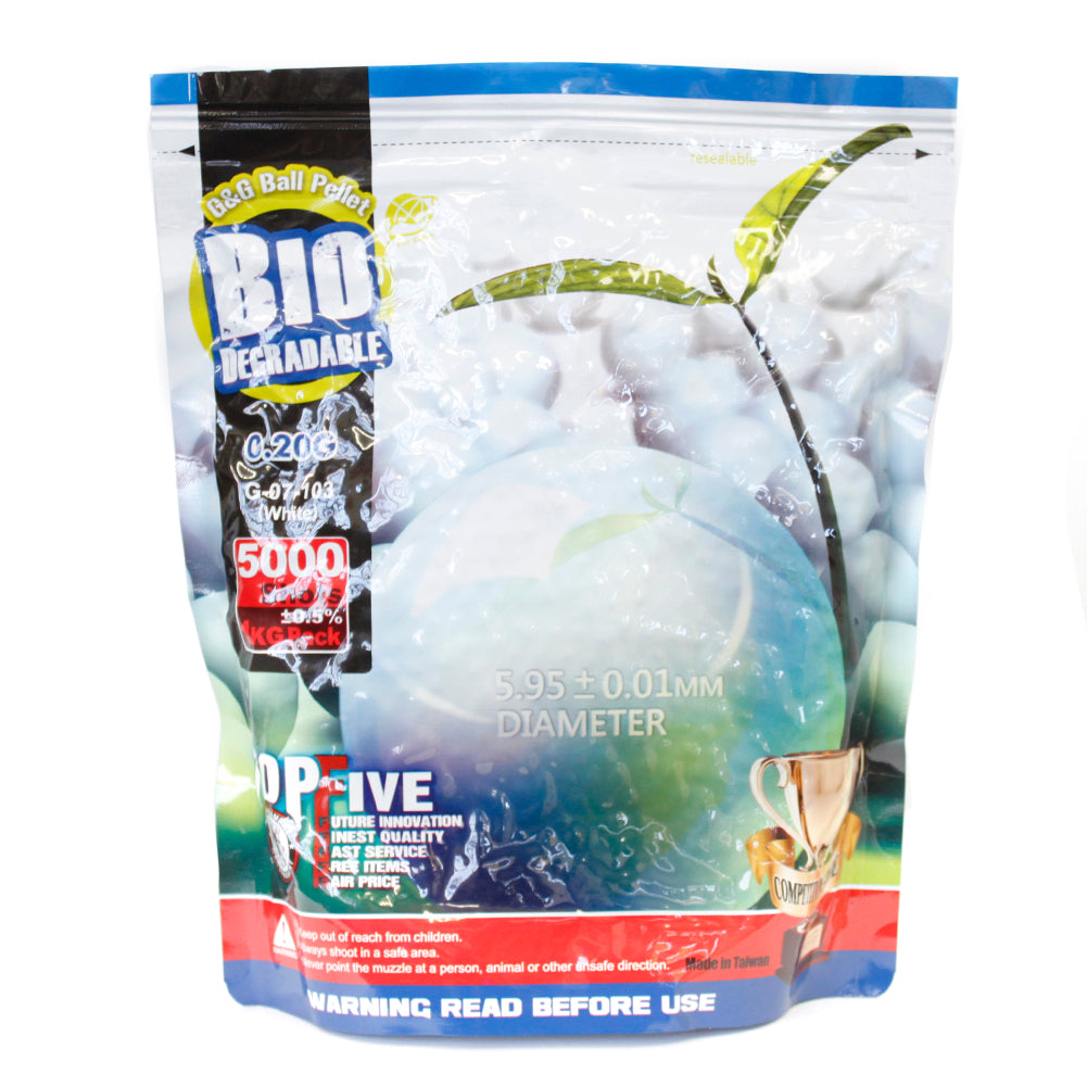 G&G 5000rd Premium Biodegradable .20g 6mm Airsoft BBs | AirsoftNMore.com