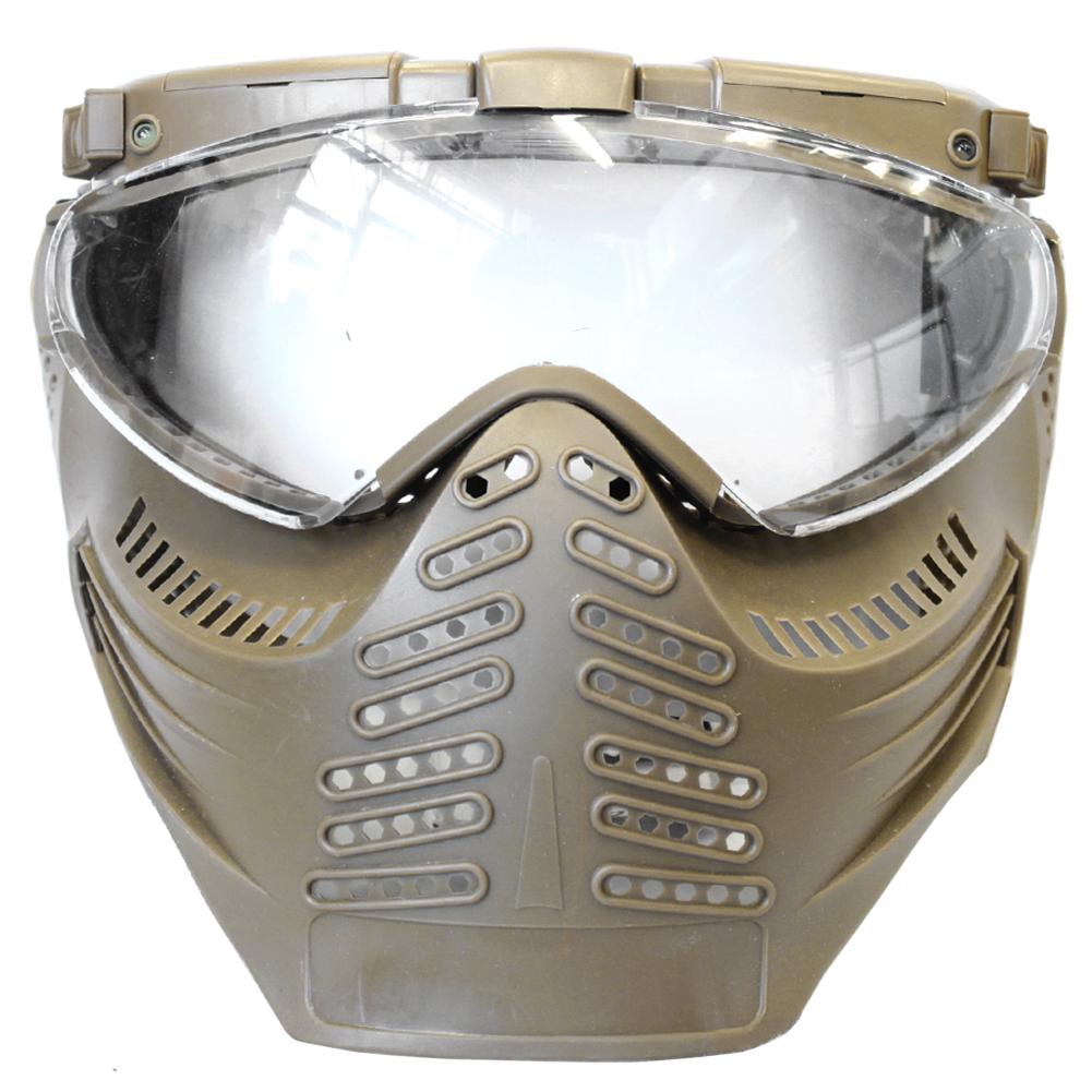 Lancer Tactical Full Face Mask with Light & Fan - Tan / Version A ...