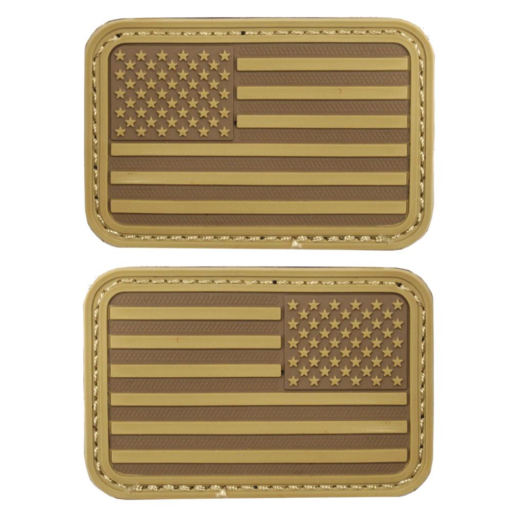 Lancer Tactical Rubber PVC US Flag Hook & Loop Patches Set ...