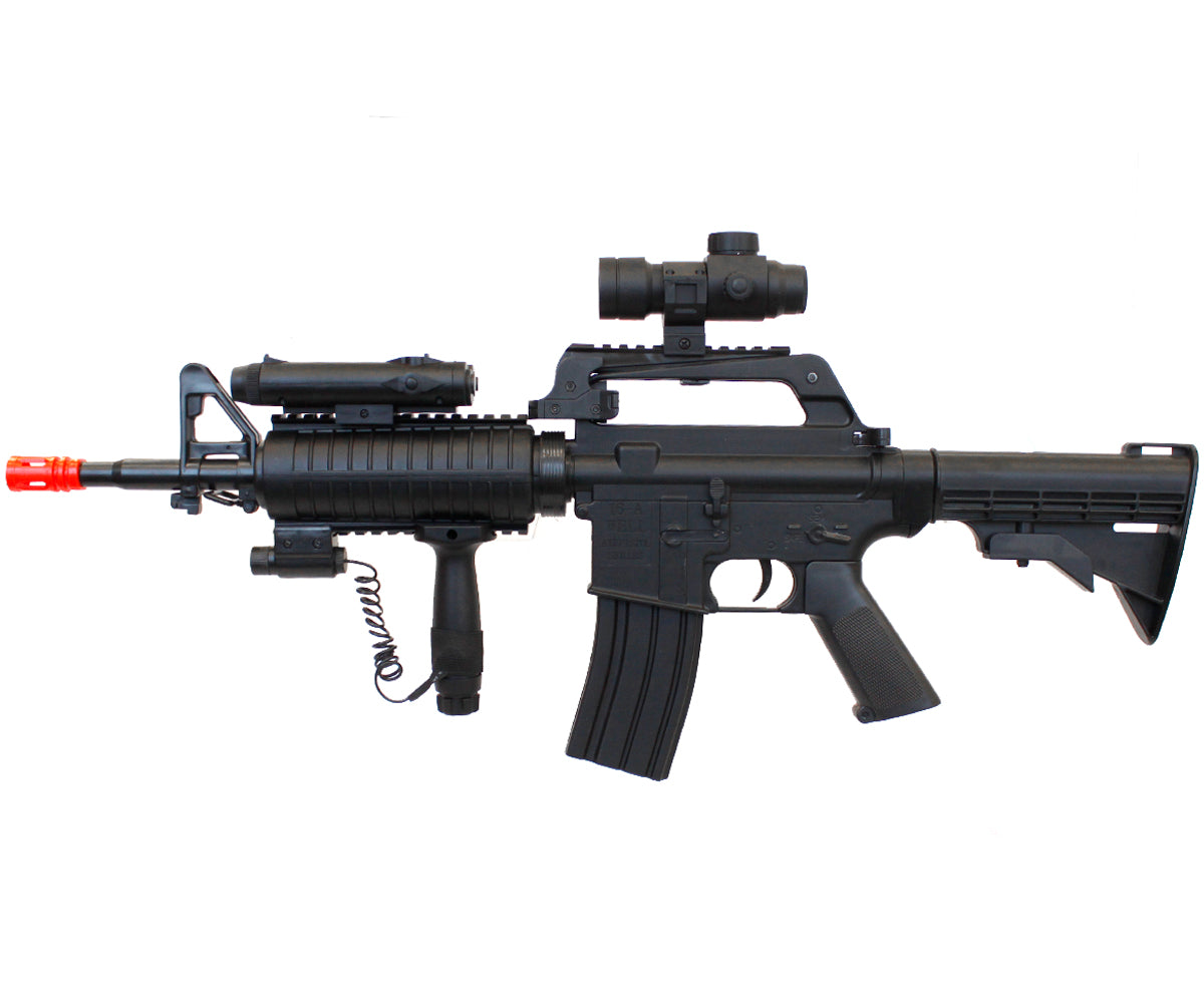 AirsoftNMore.com | WELL MR744 M4 Spring Airsoft Gun with Scope ...