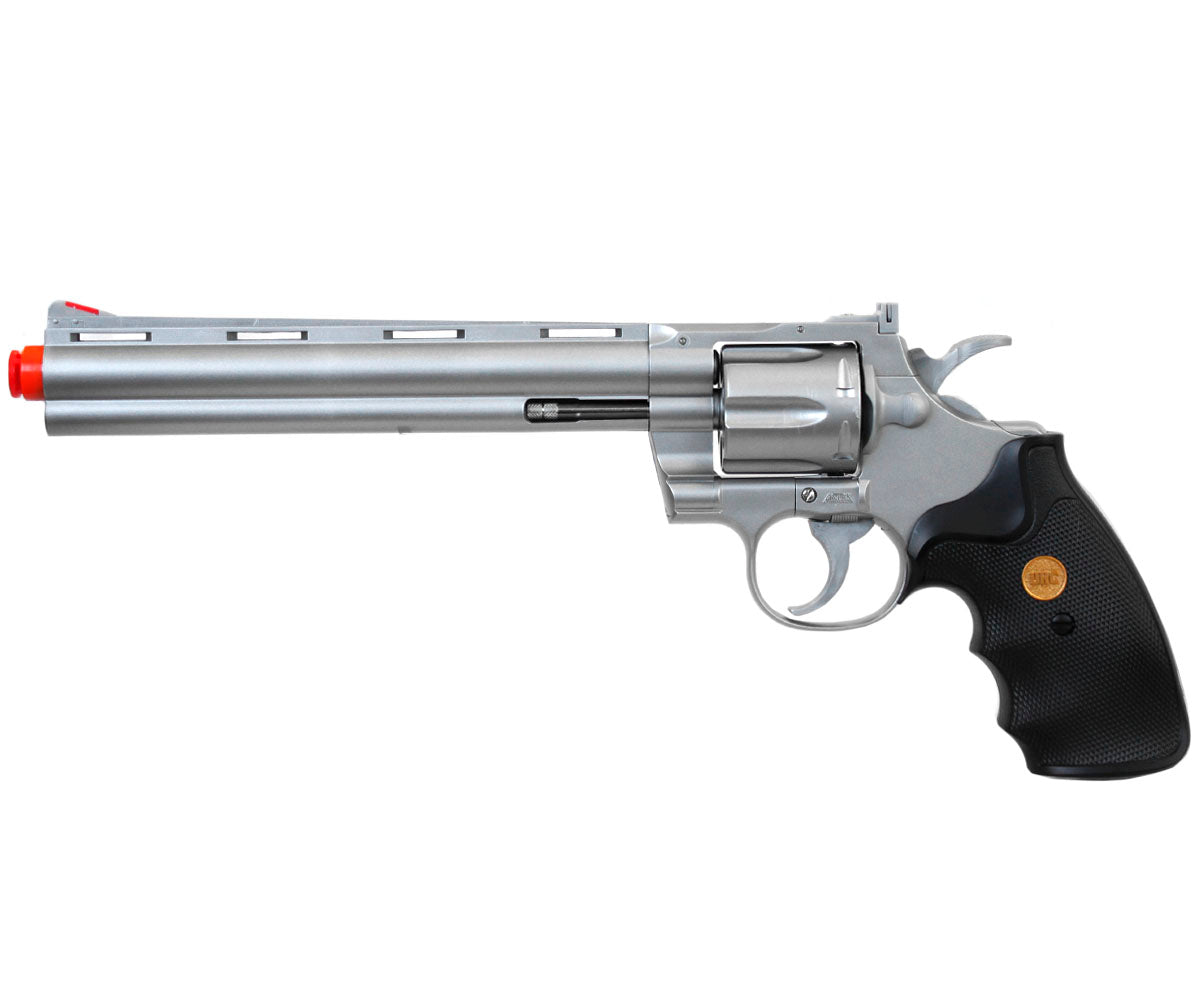 TSD 8" Spring Powered Airsoft Revolver by UHC - Silver | Airsoftnmore.com